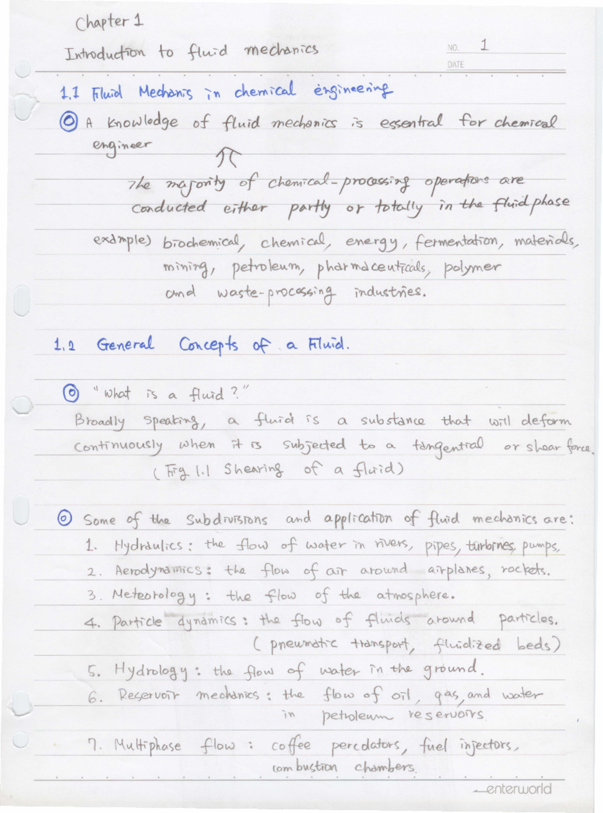 Lecture Note - Ch01-1 - 강의노트 - 유체역학1및연습 - Studocu
