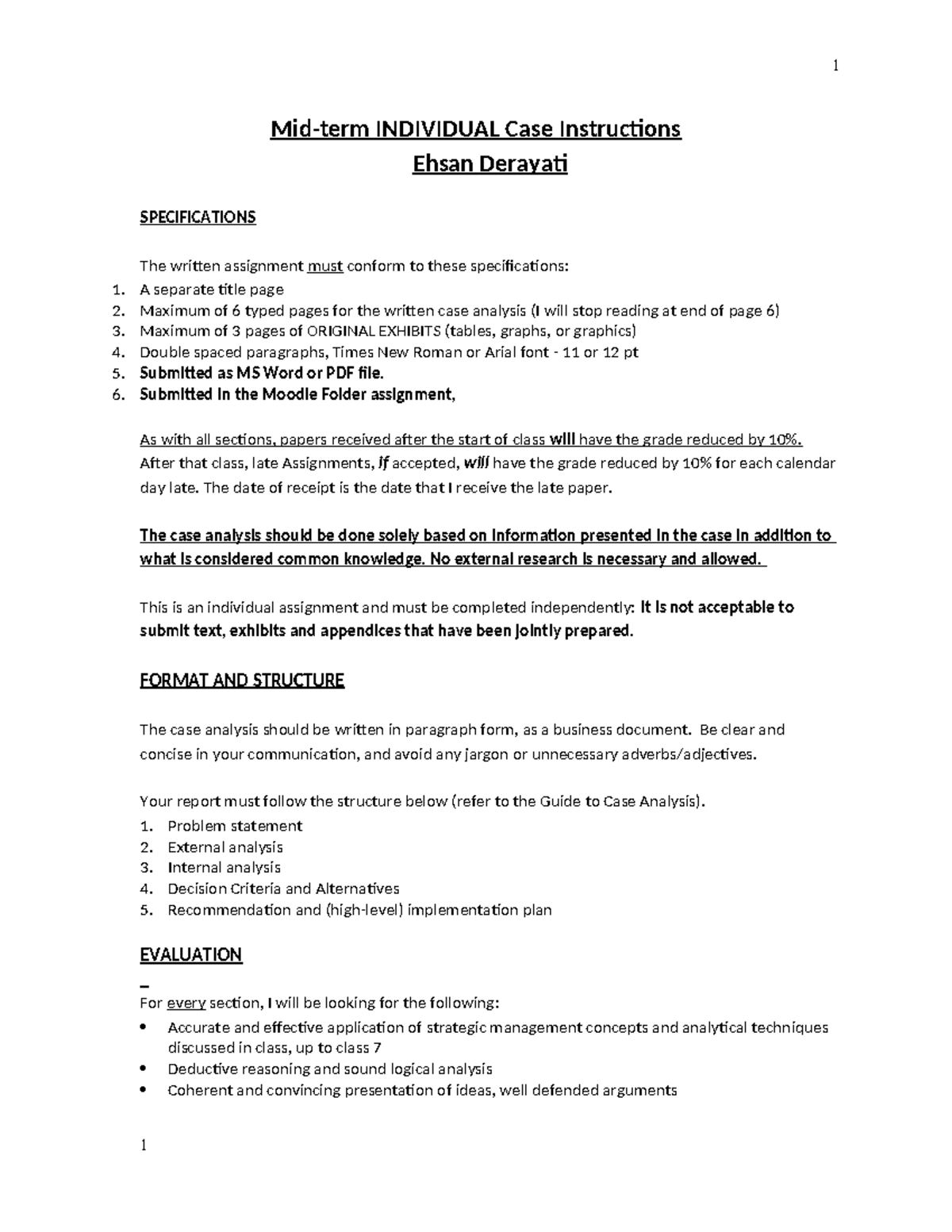 General Case Analysis Guide - midterm case - ED - Mid-term INDIVIDUAL ...