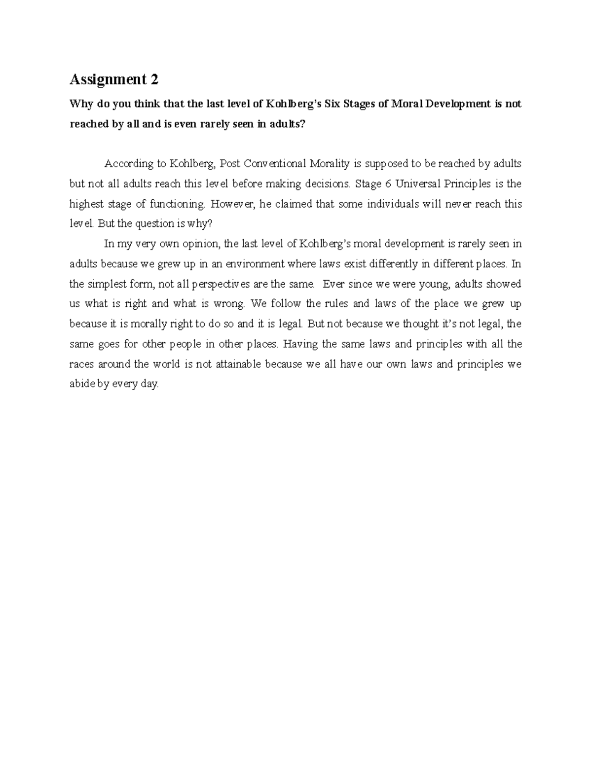 Assignment 2 - Business Ethics - Assignment 2 Why do you think that the ...