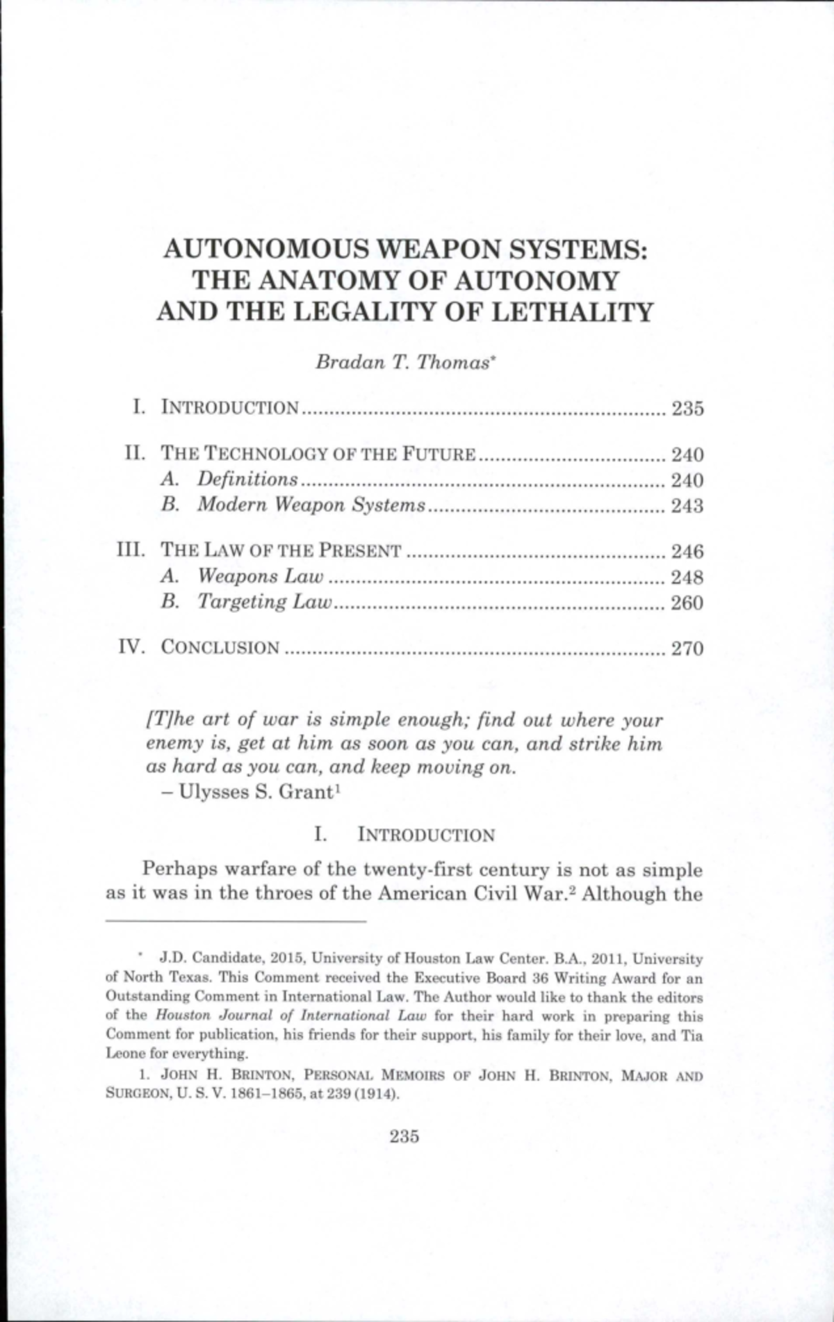 AWS THE Legality OF Lethality - AUTONOMOUS WEAPON SYSTEMS: THE ANATOMY ...
