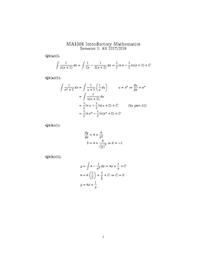 Formulas - MA1301 - Sphere Cone Cylinder - Studocu