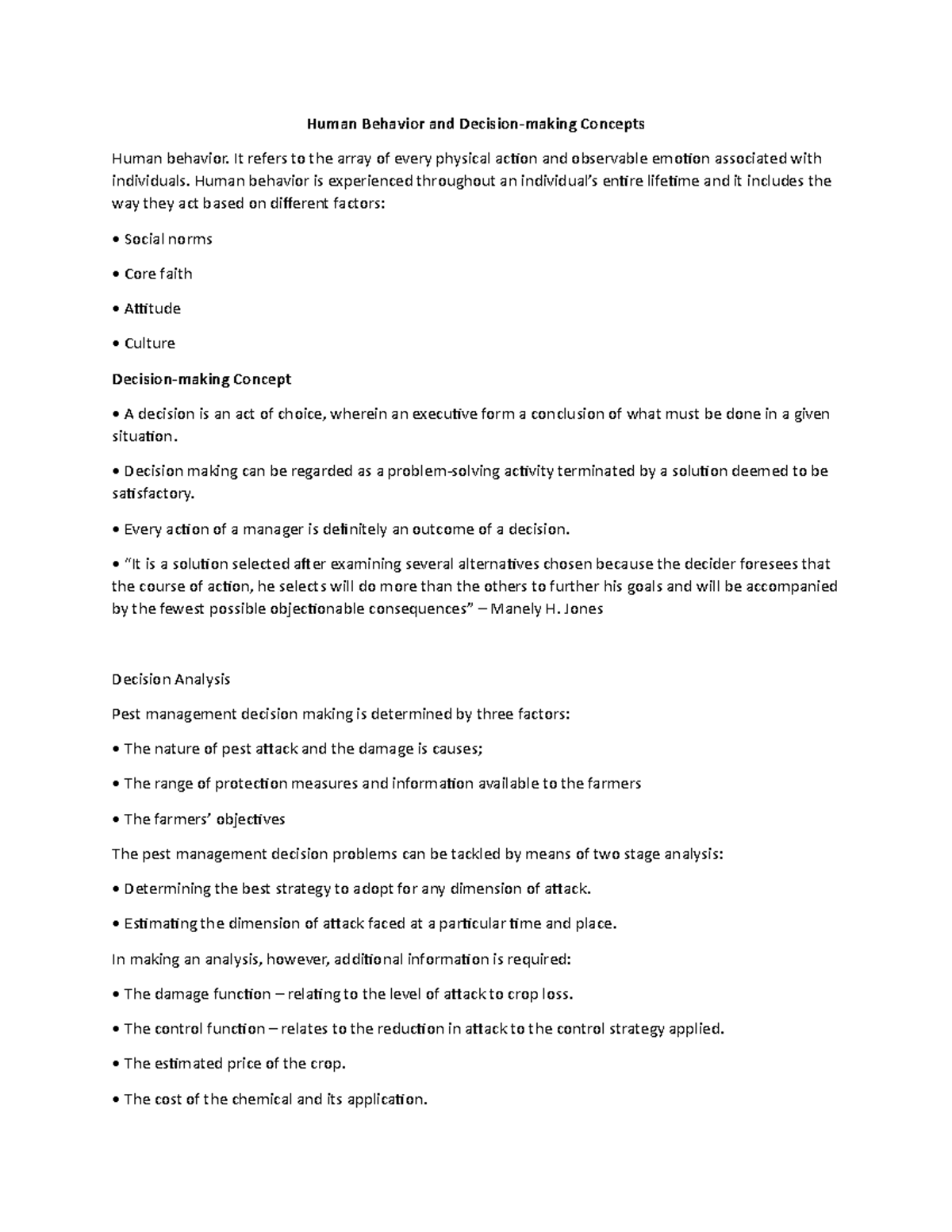 Human Behavior and Decision - Human Behavior and Decision-making ...