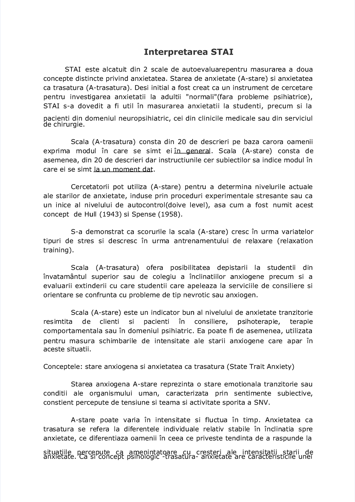 Pdf-interpretare-stai compress - Interpretarea STAIInterpretarea STAI STAISTAI este alcatuieste ...