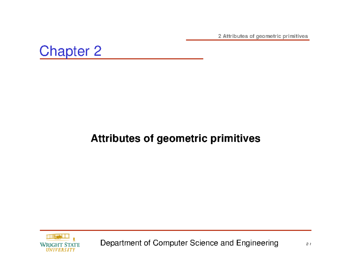 CEG476 2 - Department of Computer Science and Engineering 2 Attributes ...