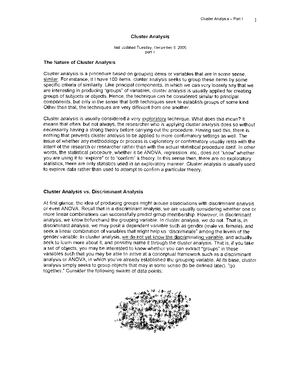 SAS Stat Clustering chap8 - Chapter 8 Introduction to Clustering Procedures Chapter Table of ...