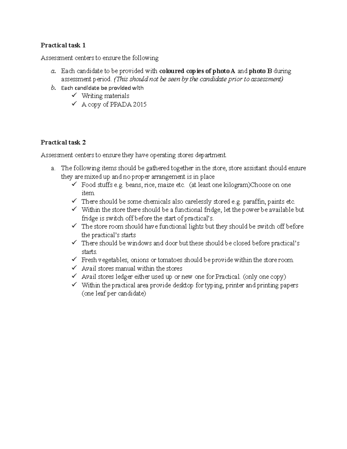Practical task instructions - Practical task 1 Assessment centers to ...