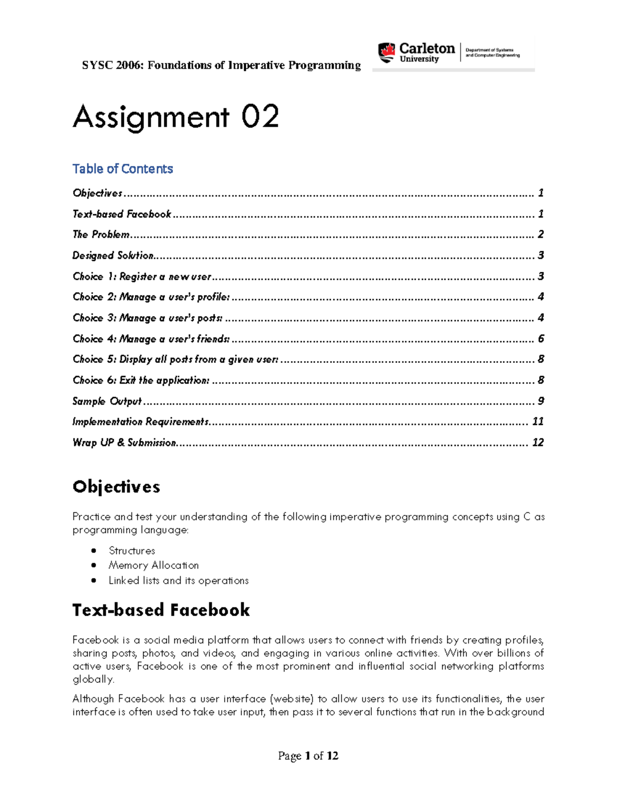 Assignment 2 - 2023/2024 - Assignment 0 2 Table of Contents Objectives ...