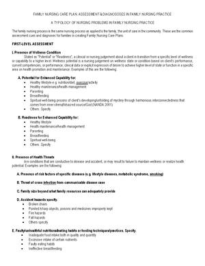 Sample Family Nursing Care Plan - TABLE 5 SAMPLE FAMILY NURSING CARE ...