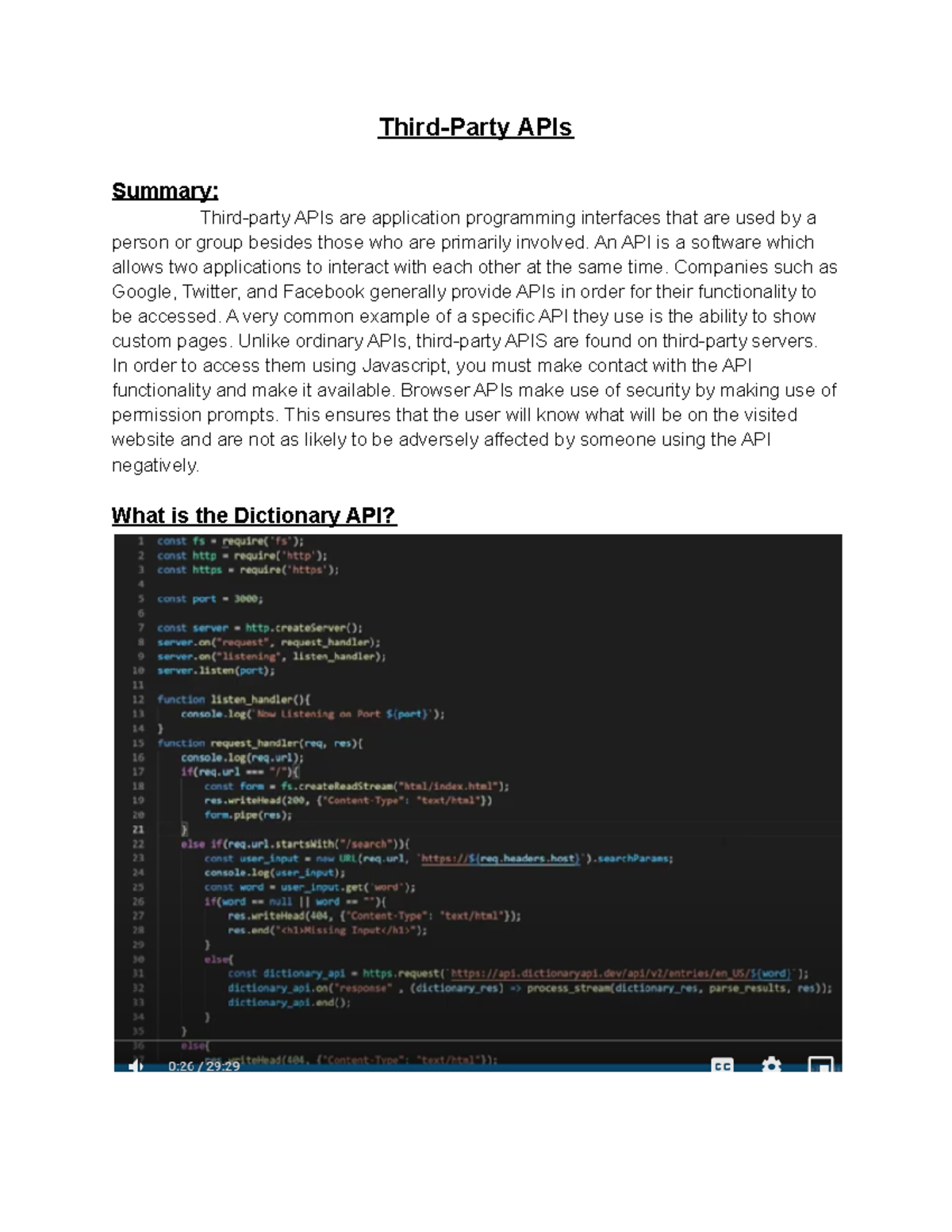 Third Party APIs (C25) Notes - Third-Party APIs Summary: Third-party ...