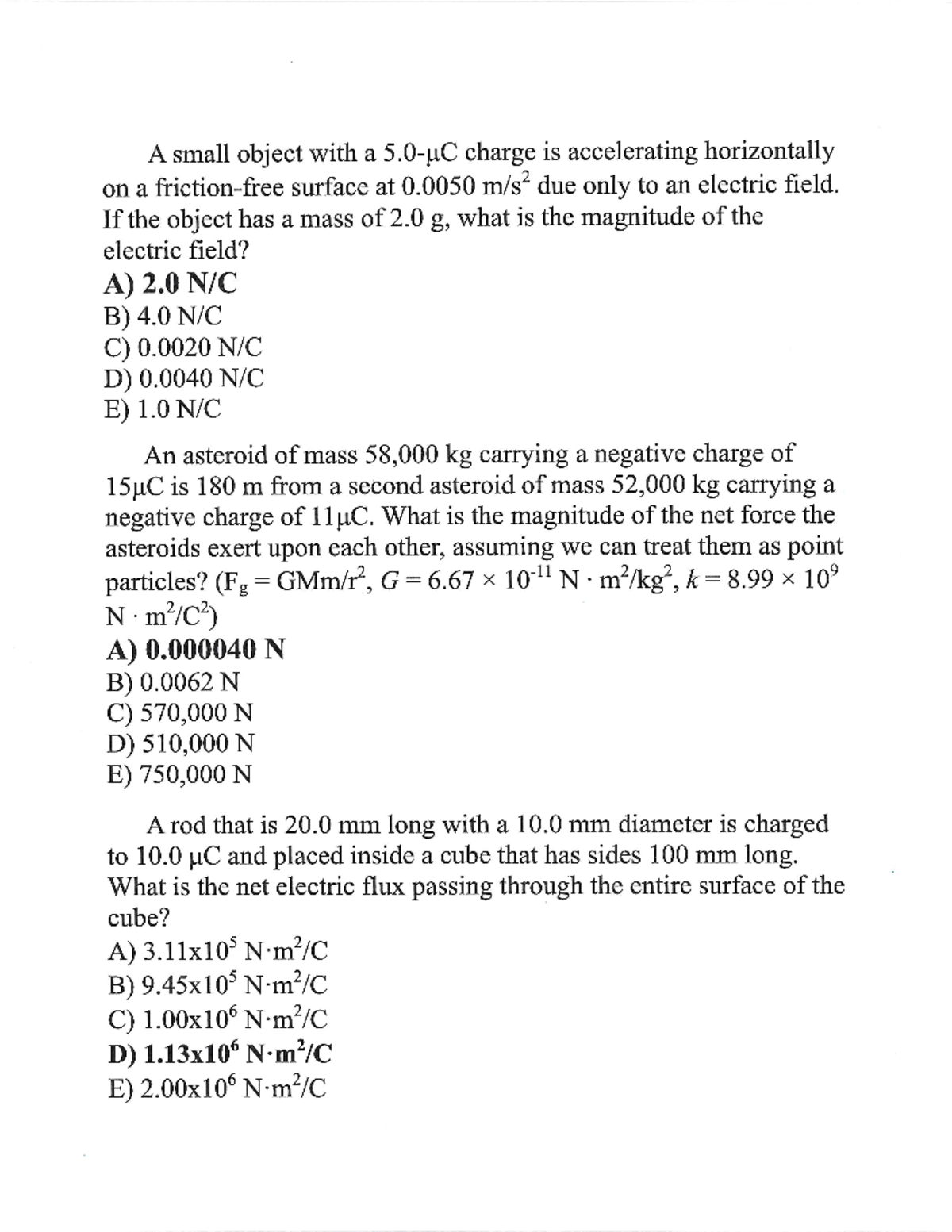 PHYS drill exam 1 - A small object with a charge is accelerating ...