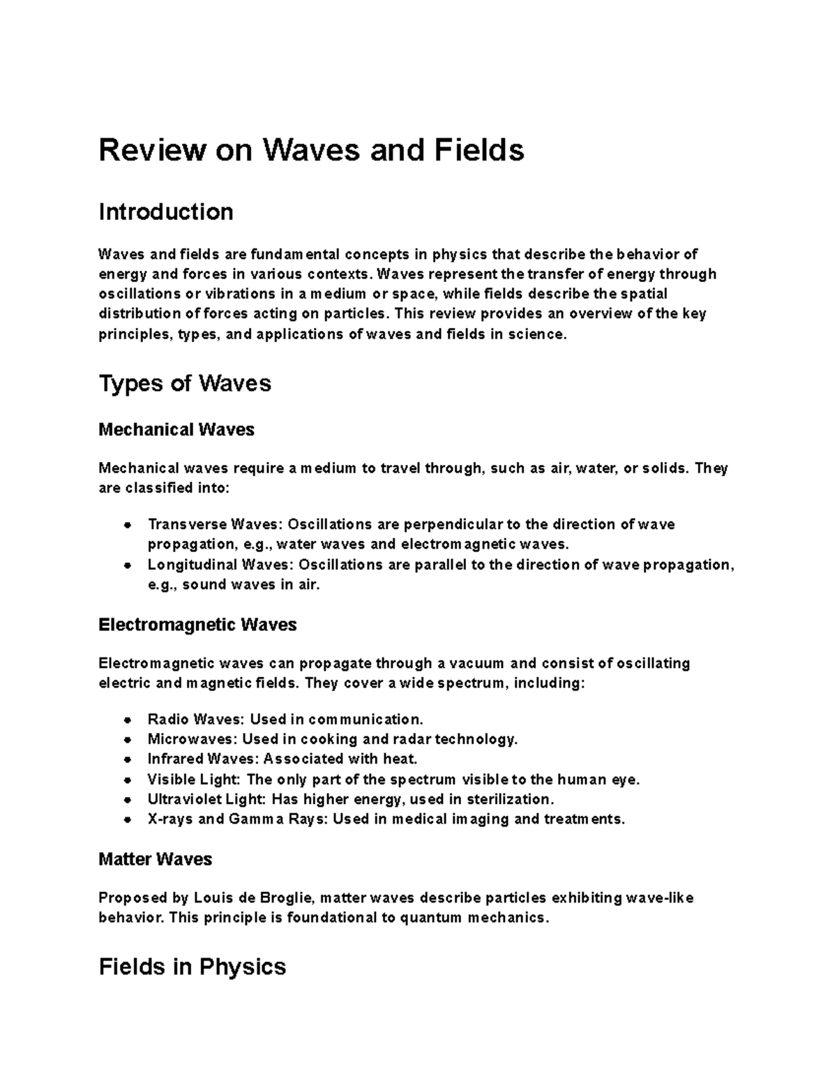 Review on Waves and Fields - Review on Waves and Fields Introduction ...