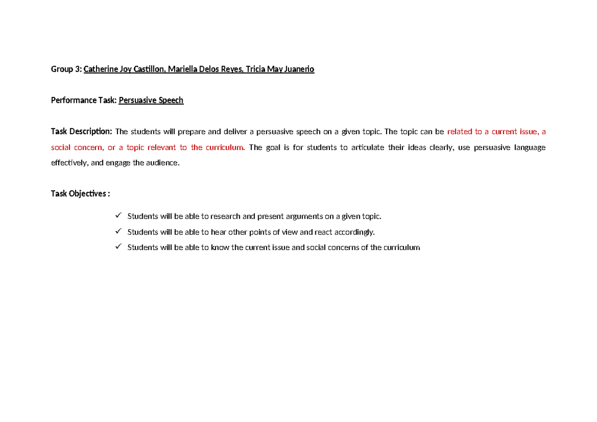 G3 Analytic Rubric Activity 4 - Group 3: Catherine Joy Castillon ...