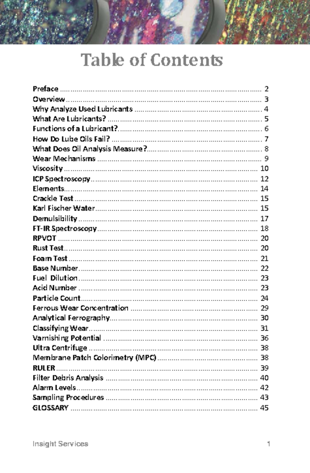328557090 Oil Analysis 101 - Table of Contents Pref ace In writing the ...