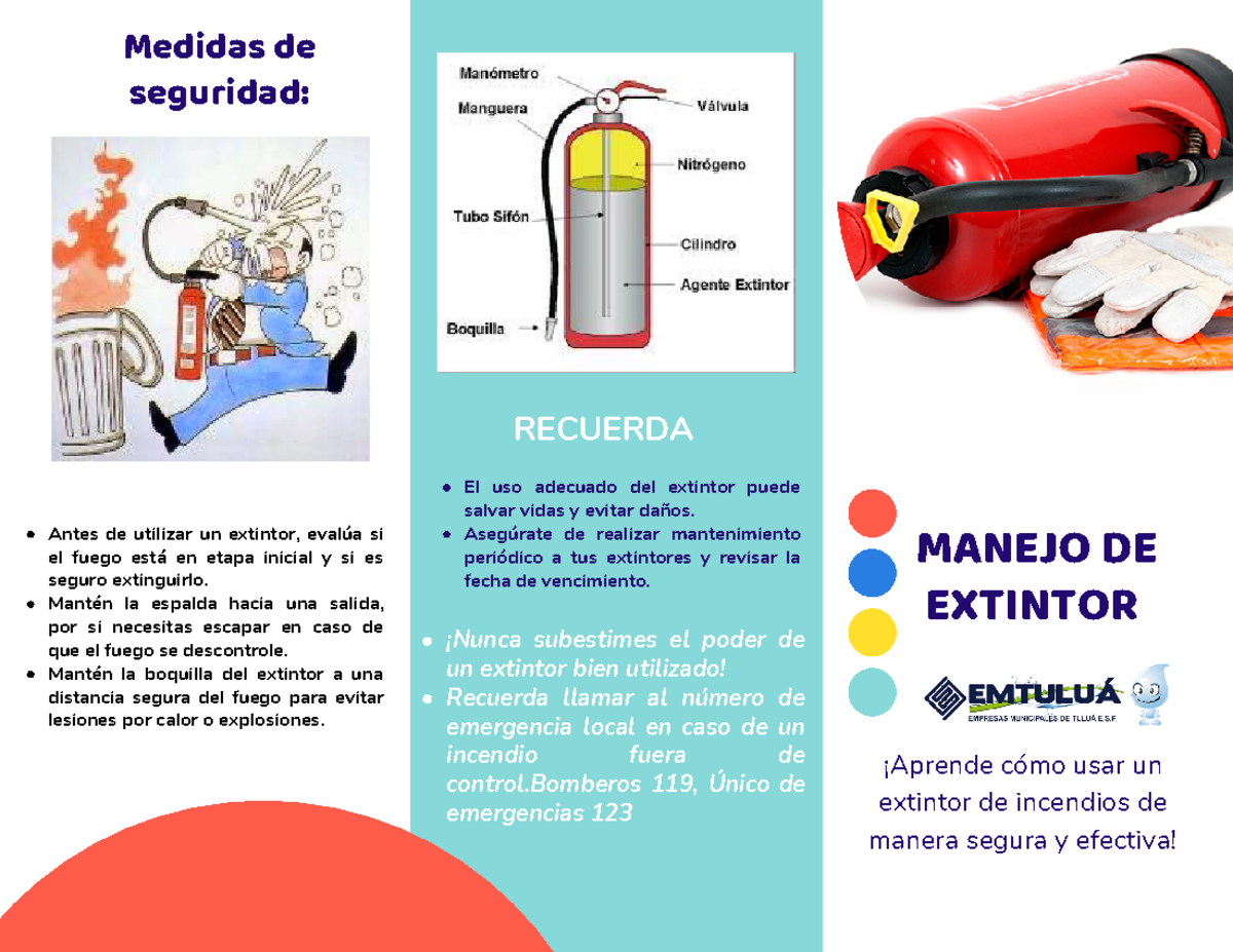 Folleto manejo de extintor - MANEJO DE EXTINTOR ¡Aprende cómo usar un ...