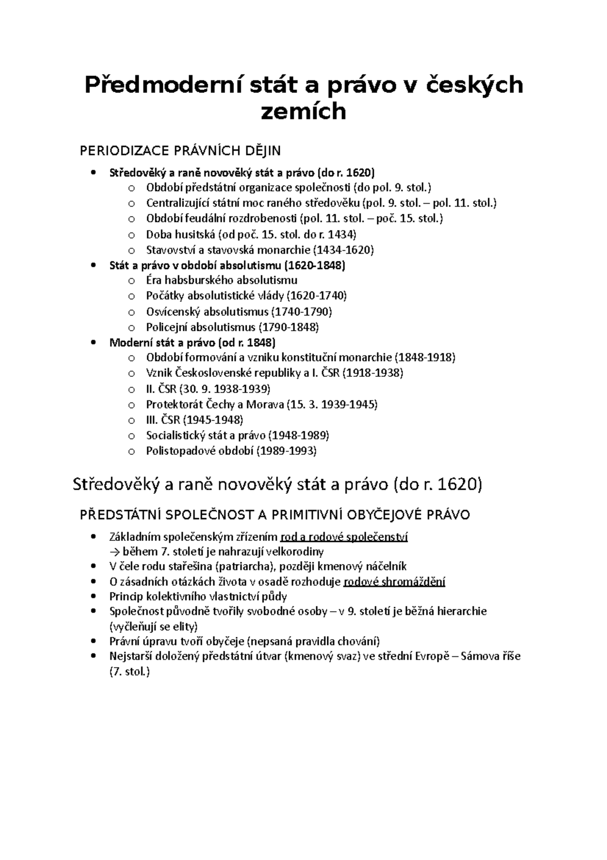 Předmoderní stát a právo v českých zemích - Předmoderní stát a právo v českých zemích ...