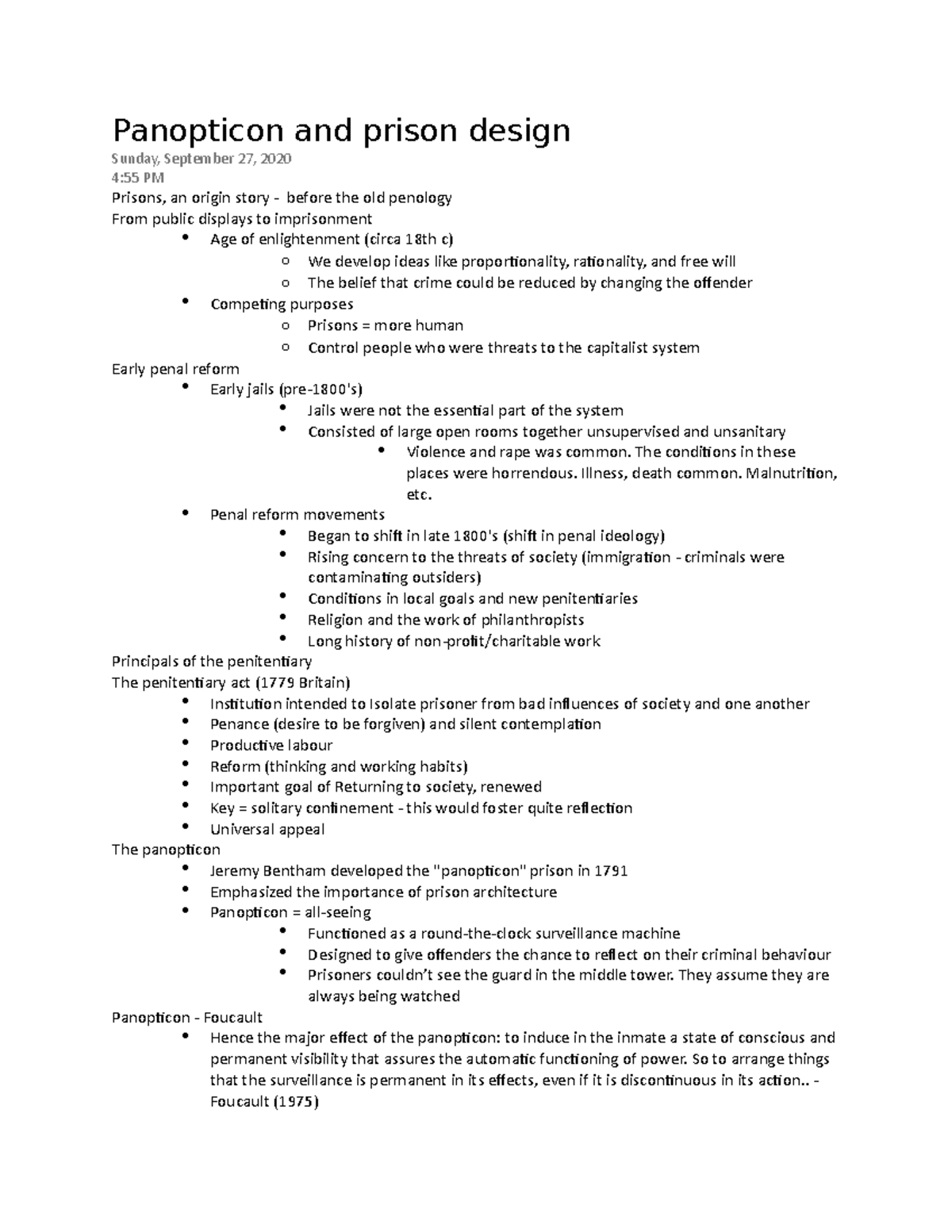 Panopticon and prison design - Panopticon and prison design Sunday ...
