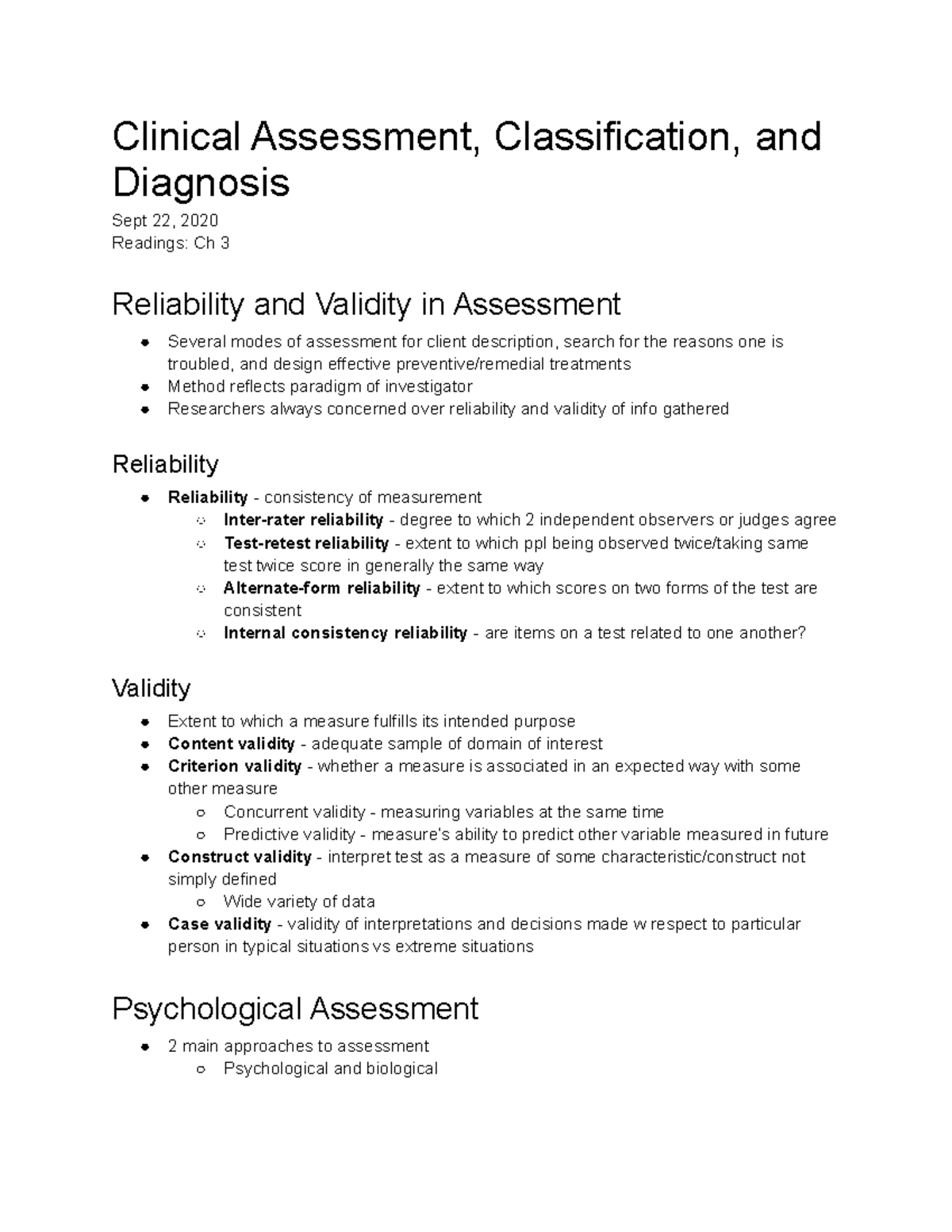 Clinical Assessment, Classification, and Diagnosis - Clinical ...