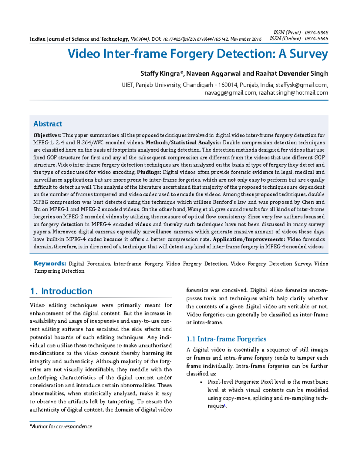 Article 205 - THANKS - *Author for correspondence Indian Journal of ...