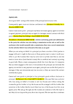Tutorial 2 - 2020/2021 - M9202 Commercial Law 2020- Tutorial 2: Inside ...