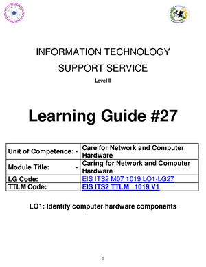 LO1 Identify computer hardware components - INFORMATION TECHNOLOGY ...