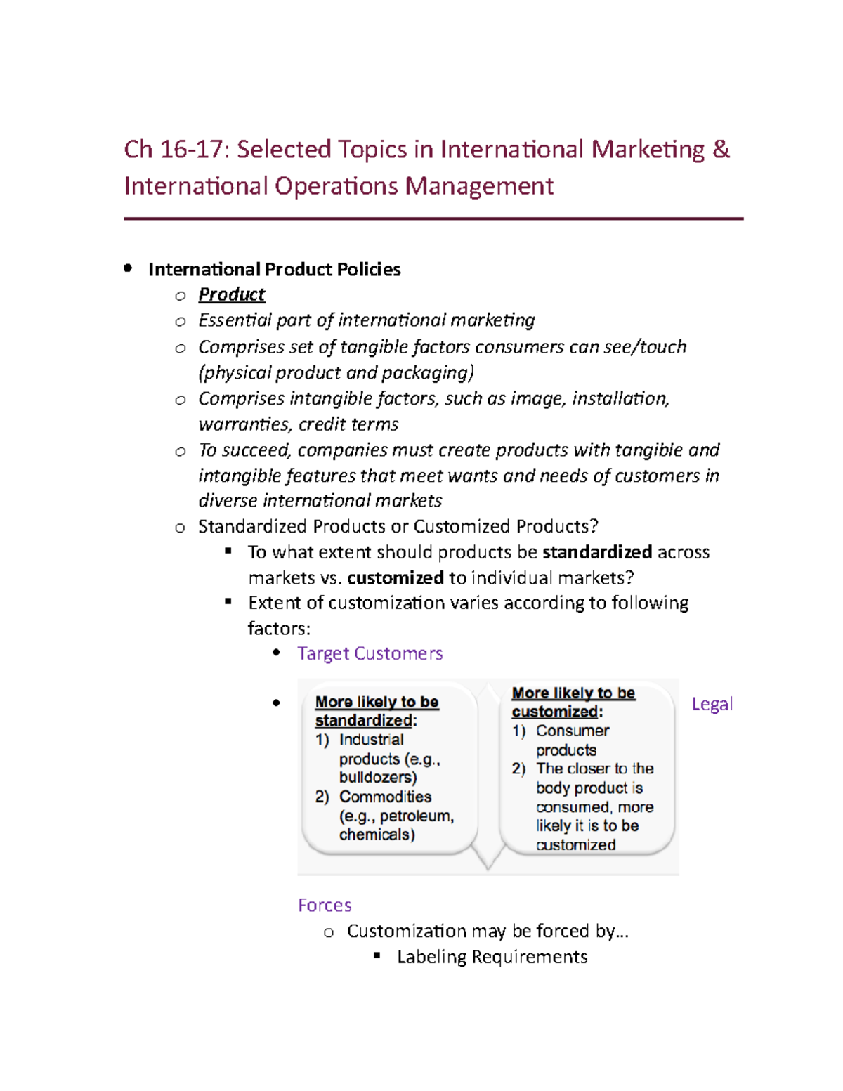 GEB3373- Week 15 Notes - Ch 16-17: Selected Topics in International ...