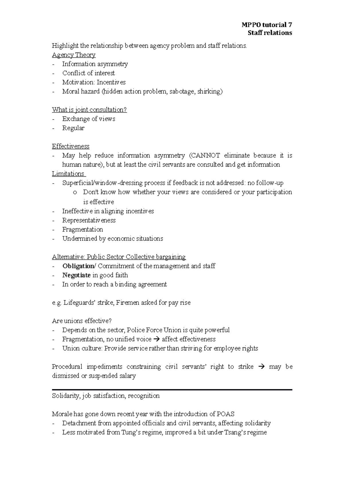 MPPO Tutorial 7 - Staff Relations - MPPO tutorial 7 Staff relations ...