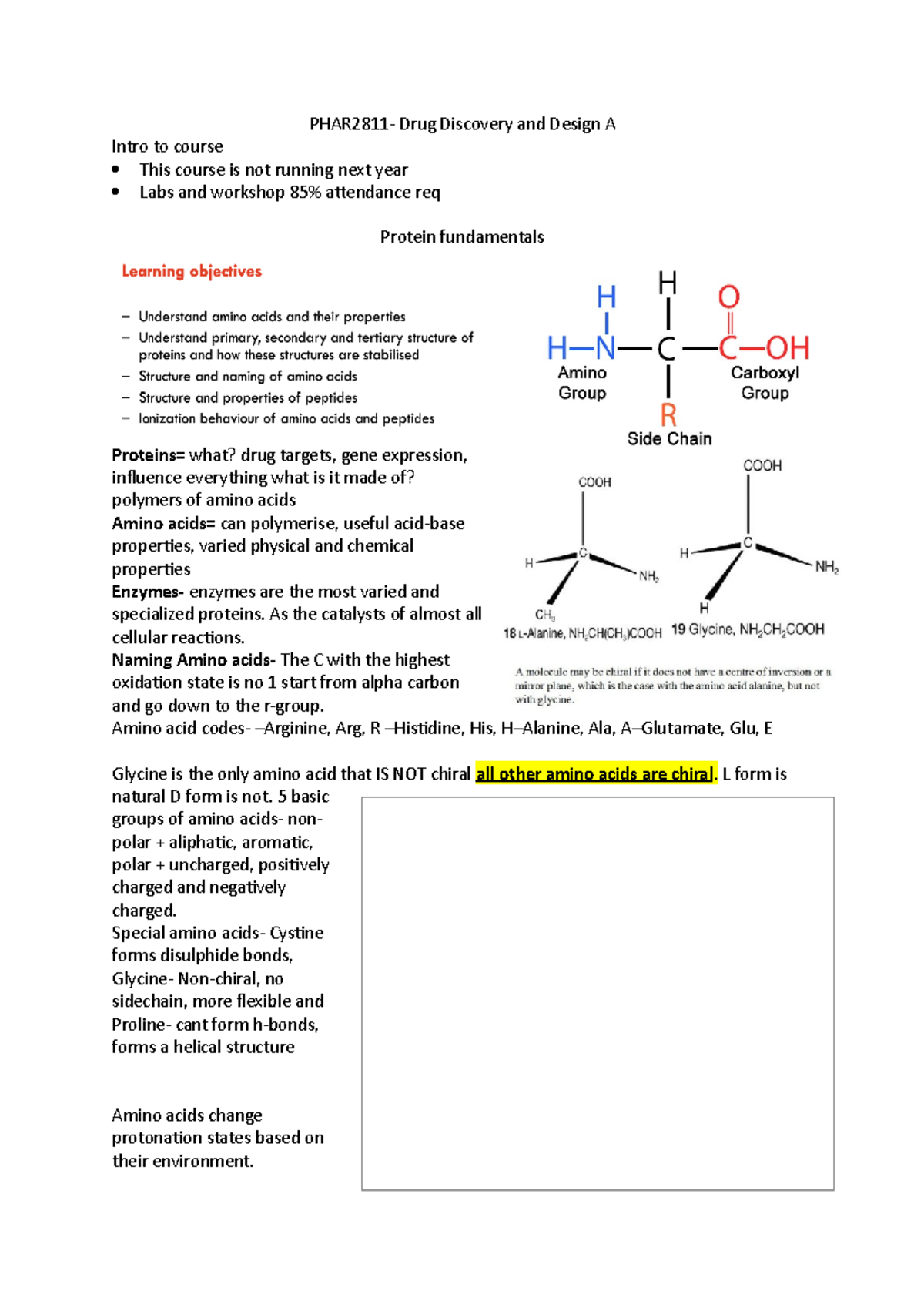 PHAR2811 Notes Week 1 - PHAR2811- Drug Discovery and Design A Intro to ...