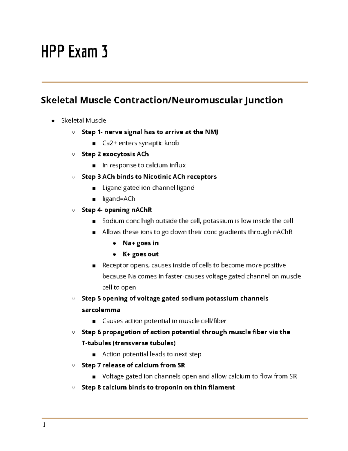 HPP exam 3 - Practice questions for exam 3 - HPP Exam 3 Skeletal Muscle ...