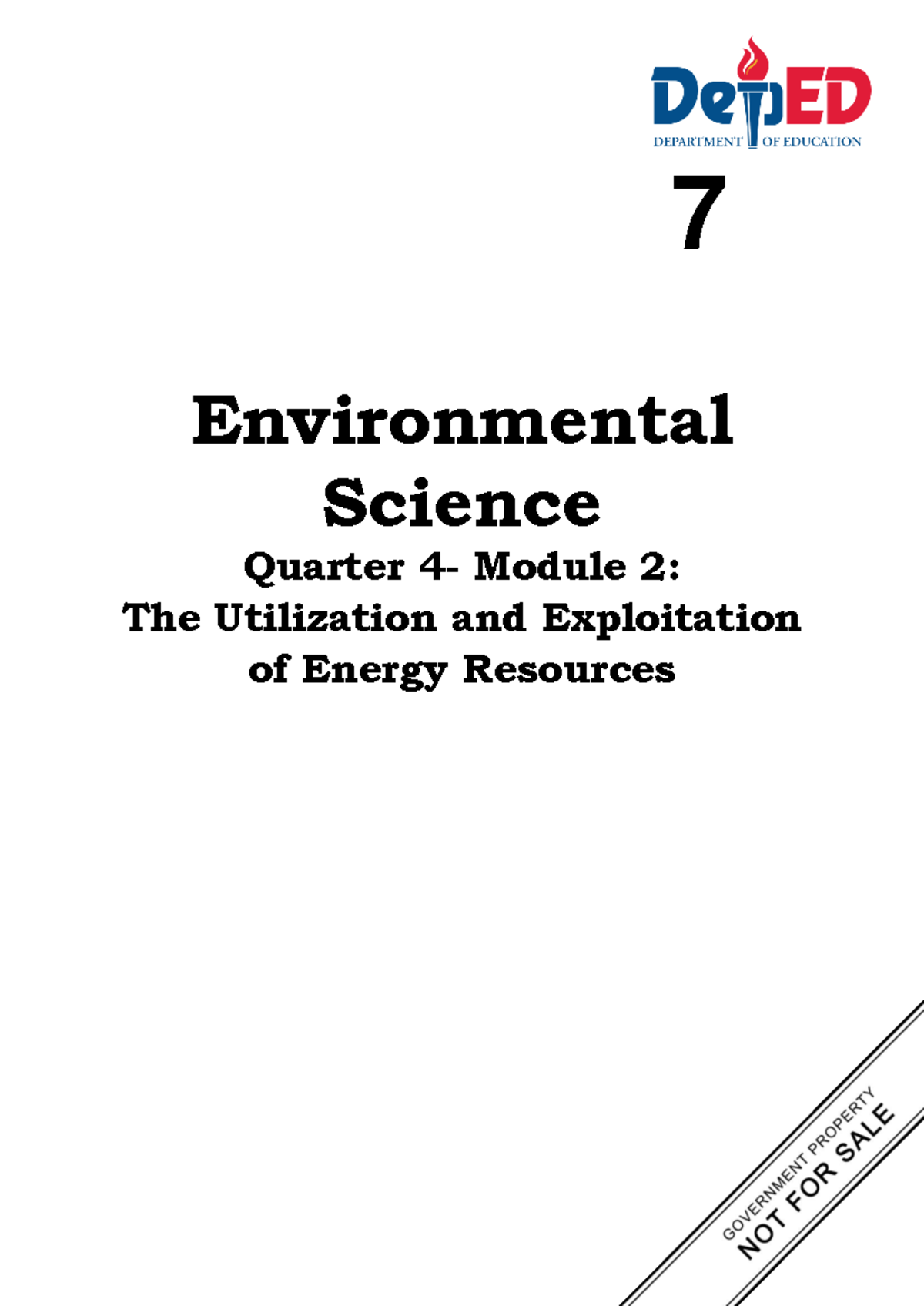 MUSIC ARTS PHYSICAL EDUCATION HEALTH - 7 Environmental Science Quarter ...