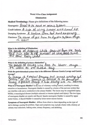 160 Week 6 - Week 6 Pre class assignment - NUR 160 - Studocu