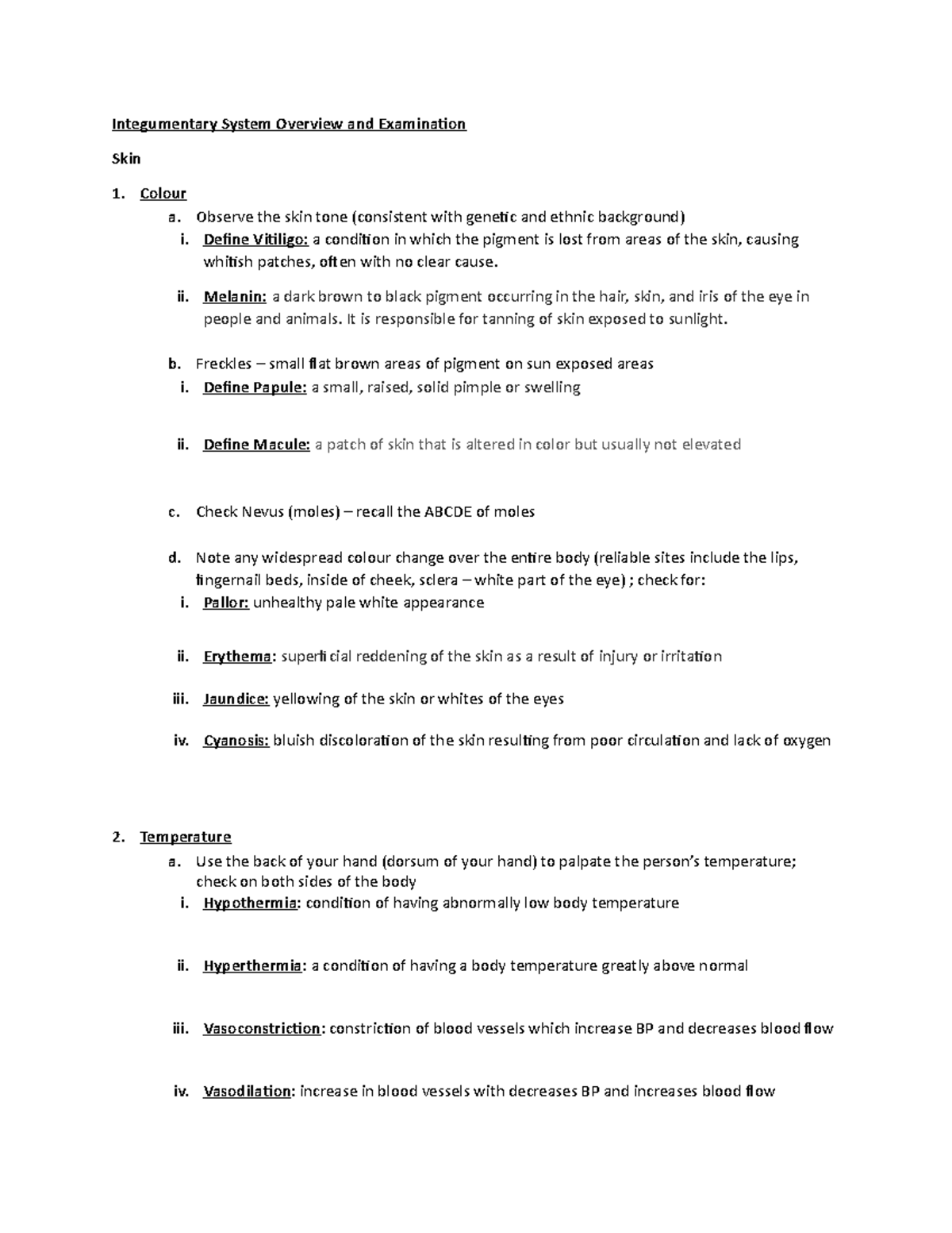 (3)Integumentary System Examination Routine Answers - Integumentary ...