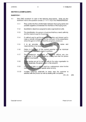 N1440 - Sales Management N5 MEMO JUN 2019 - NATIONAL CERTIFICATE SALES ...