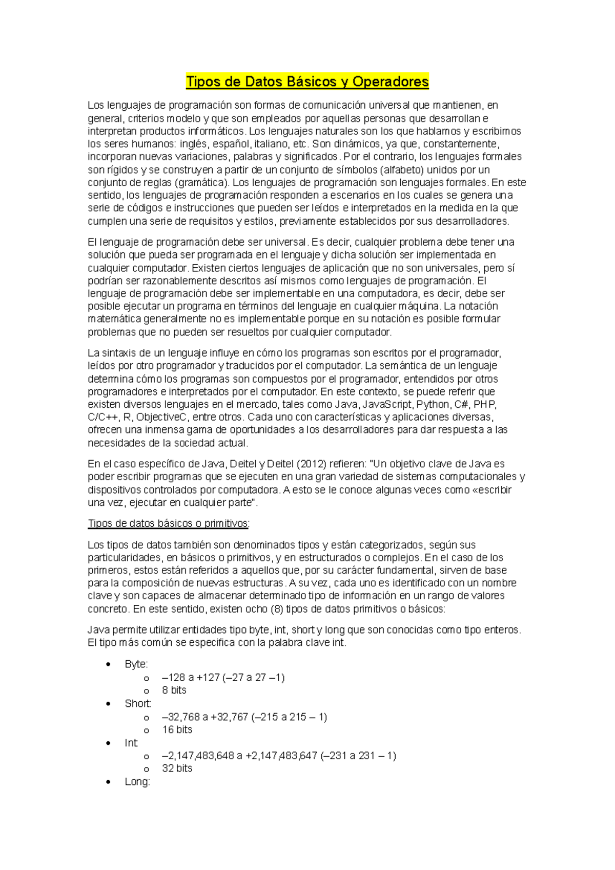 Taller algoritmos y datos Módulo 1 - Tipos de Datos Básicos y ...