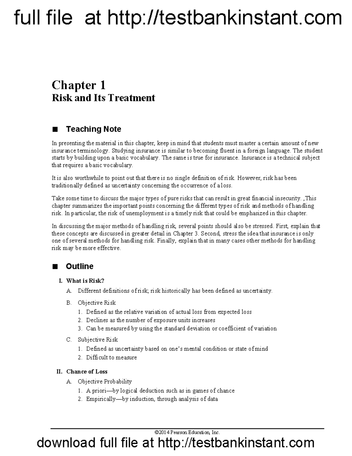 Solution Manual for Principles of Risk Management and Insurance 12th ...