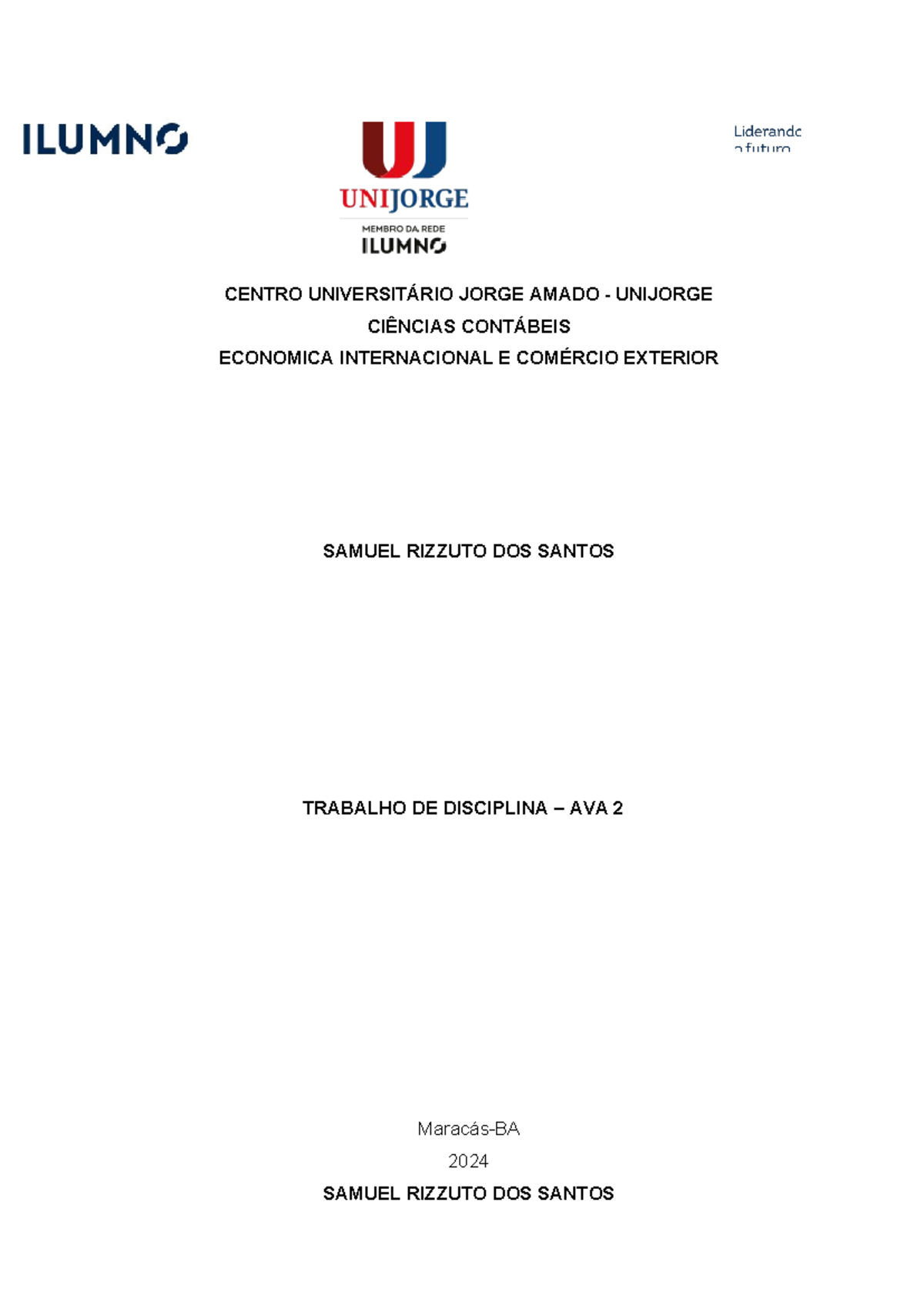 TD DO Quinto Semestre (AVA 2) - Economia Internacional E Comércio ...