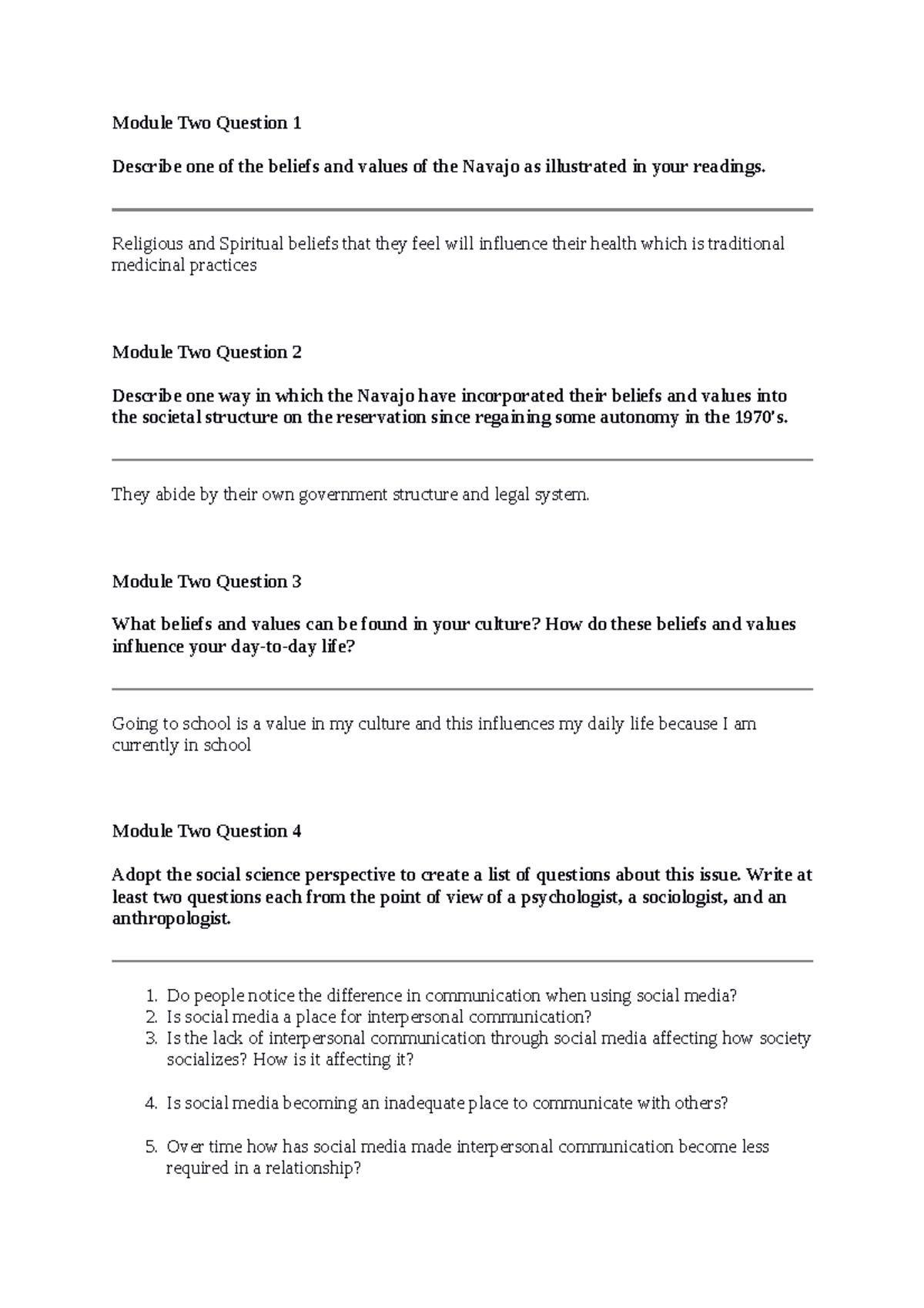 Devan Shepard SCS 200 Applied Social Sciences - Module Two Question 1 ...