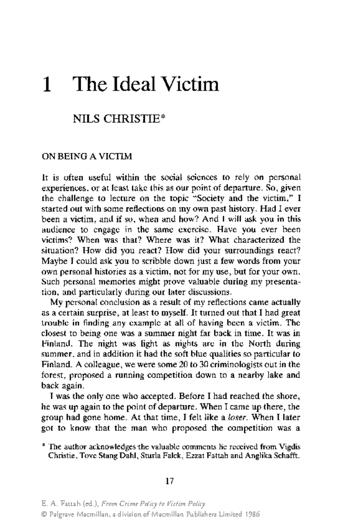 978-1-349-08305-3 2 - 1 The Ideal Victim NILS CHRISTIE * ON BEING A ...