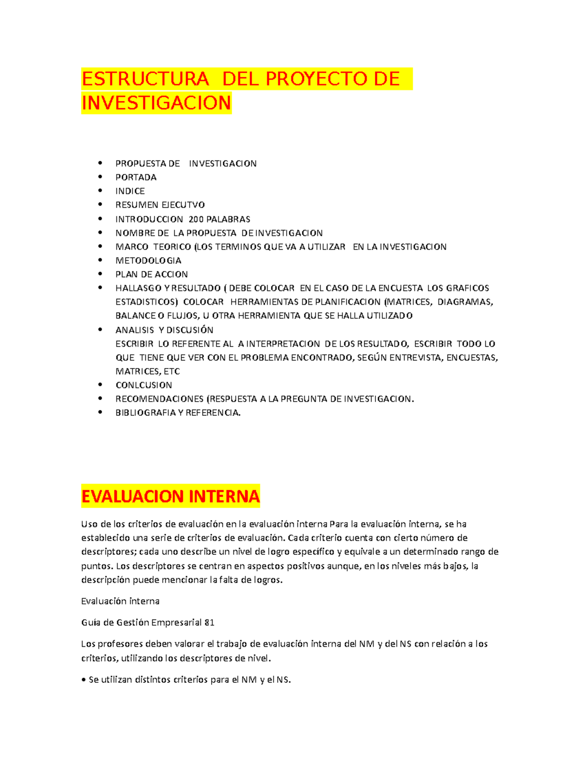 Estructura DEL Proyecto DE Investigacion - ESTRUCTURA DEL PROYECTO DE ...