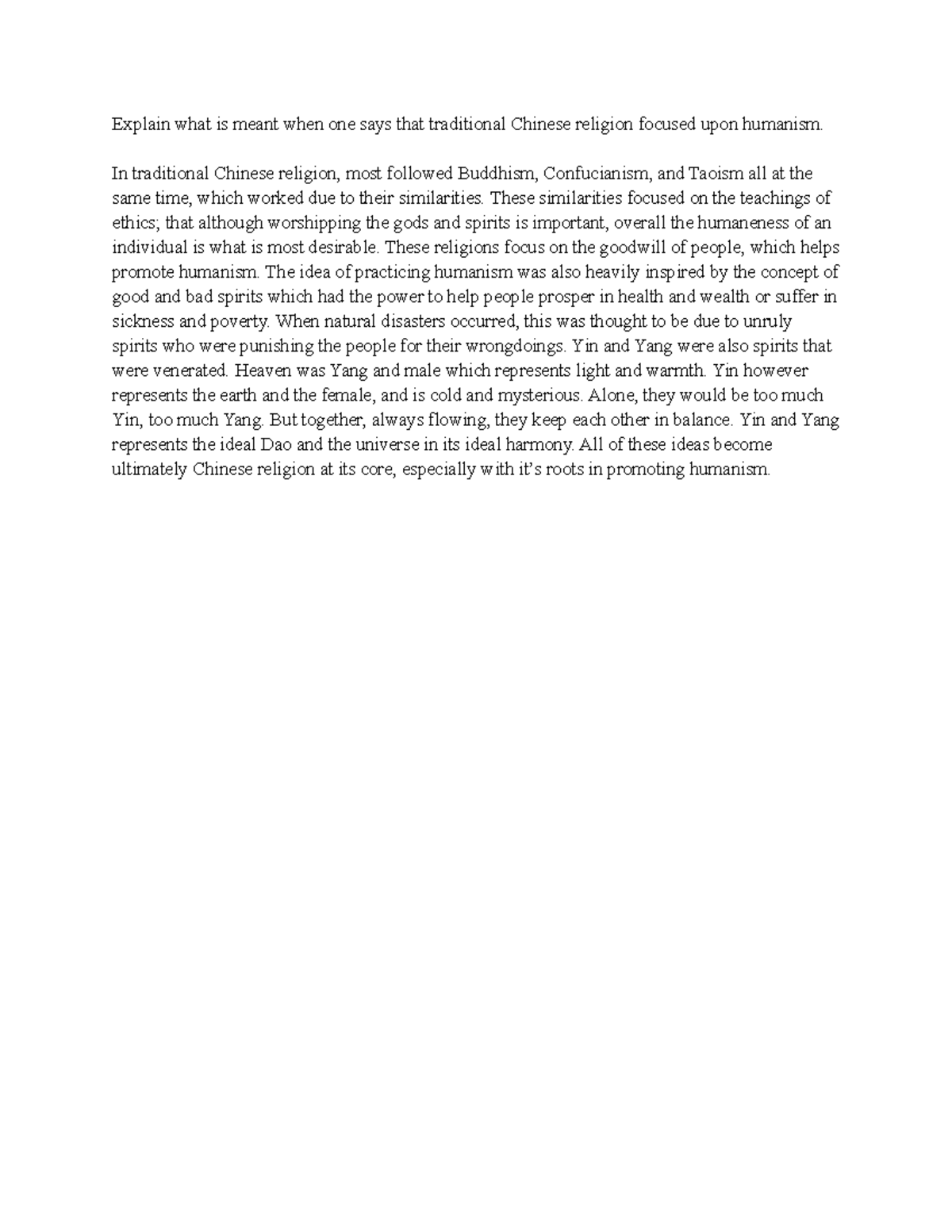 Chinese Workbook Essay - Explain what is meant when one says that ...