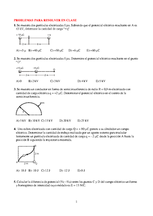 Fisica Semana 7 - Capacitores, lectura complementaria - PROBLEMAS PARA RESOLVER EN CLASE. 1. Si ...