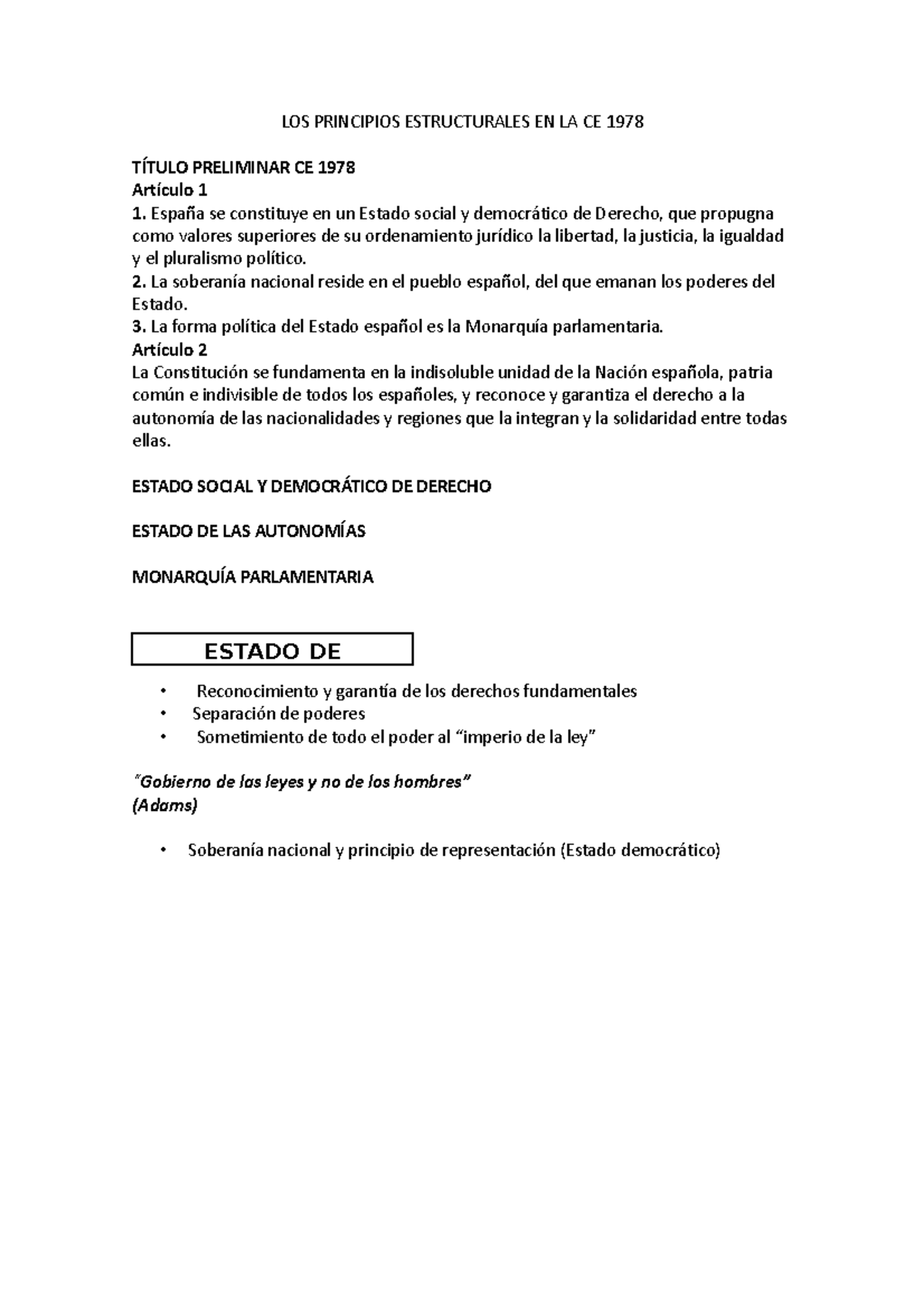LOS Principios Estructurales EN LA CE 1978 - LOS PRINCIPIOS ESTRUCTURALES EN LA CE 1978 TÍTULO ...