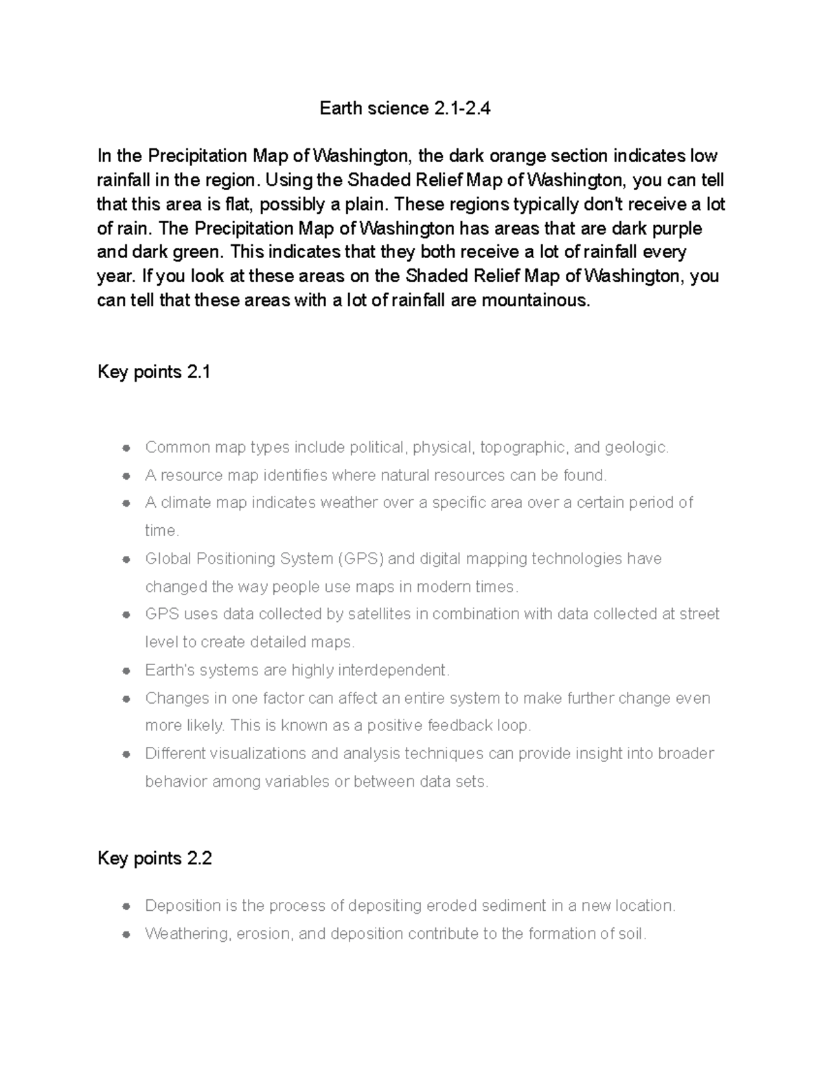 Earth science - lesson key notes - Earth science 2-2. In the ...