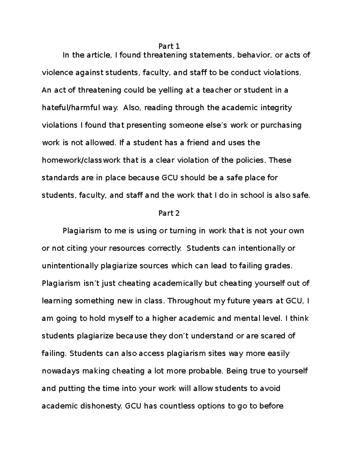 Code of Conduct - Part 1 In the article, I found threatening statements ...