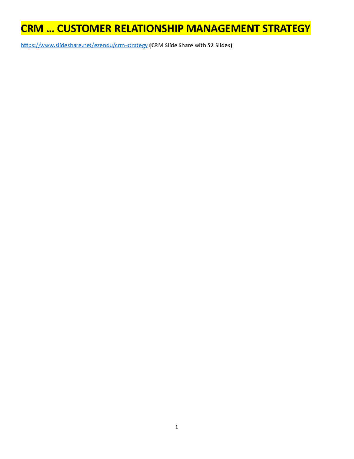 CRM - Customer Relations Management - CRM ... CUSTOMER RELATIONSHIP ...