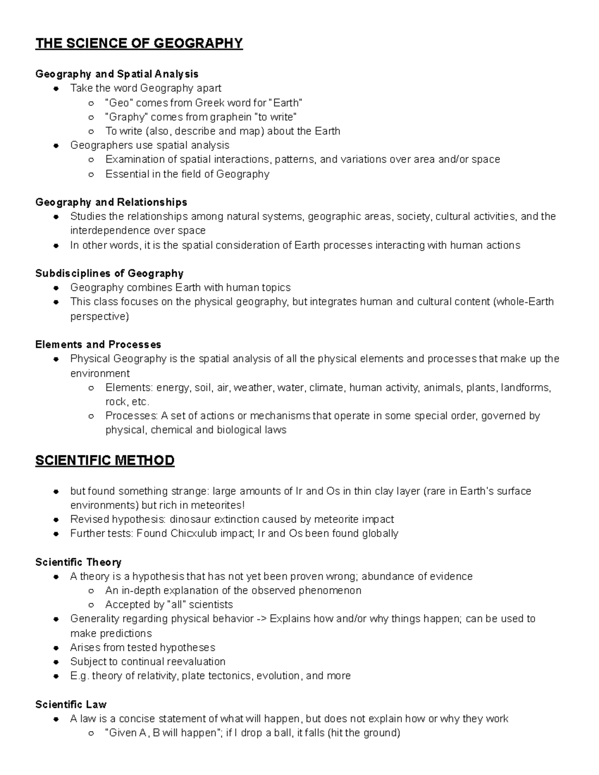 GEOG CH1 P1 - GEOG - THE SCIENCE OF GEOGRAPHY Geography and Spatial ...