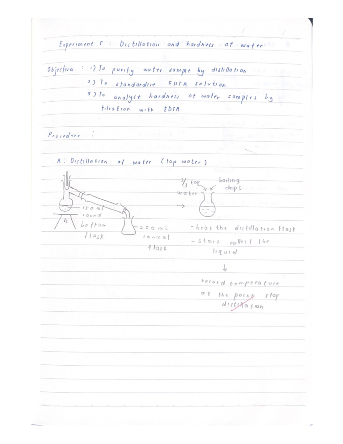 Jotter distillation and hardness of water - Analytical Chemistry - Studocu