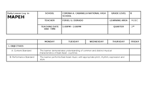 Grade 8 Mapeh EXAM 4th Quarter - Republic of the Philippines Department ...