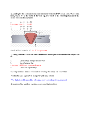 MC 13 - cswip - 1) When welding medium carbon steel plates over 90mm in ...