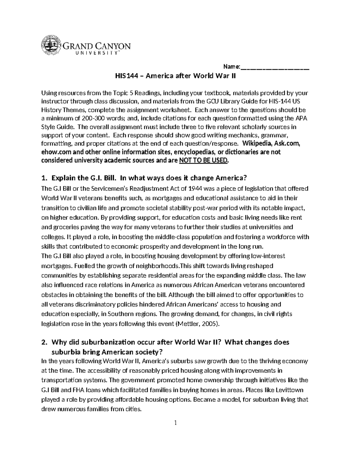 HIS-144-T5-America-after-WWII - Name:______________________ HIS144 ...