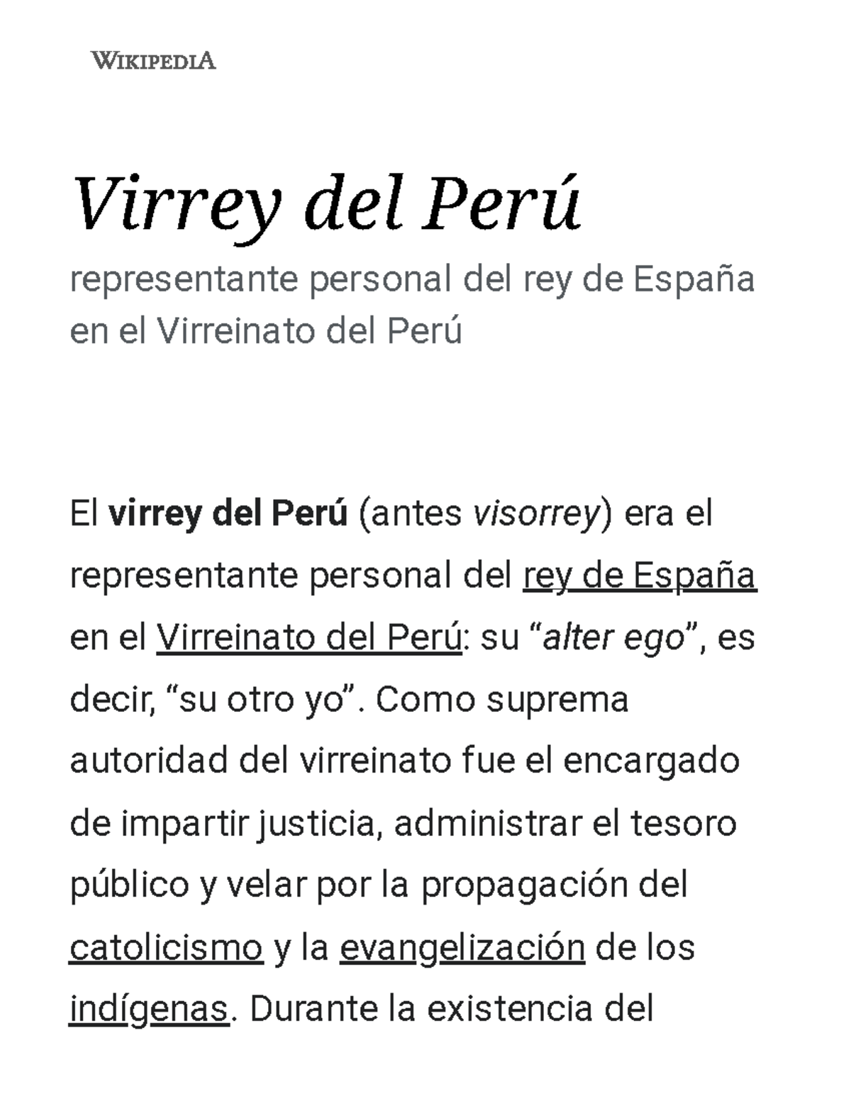 Virrey del Perú - Wikipedia, la enciclopedia libre - Virrey del Perú ...